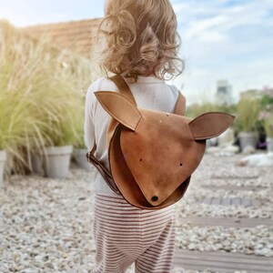 Children’s Backpack Leather Animal Shape, Cute Deer Backpack for ...