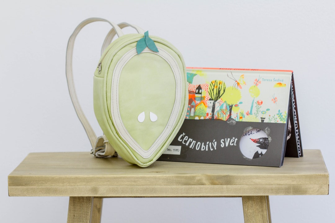 Leather Lemon Shaped Backpack for Kids, Children's Leather School ...