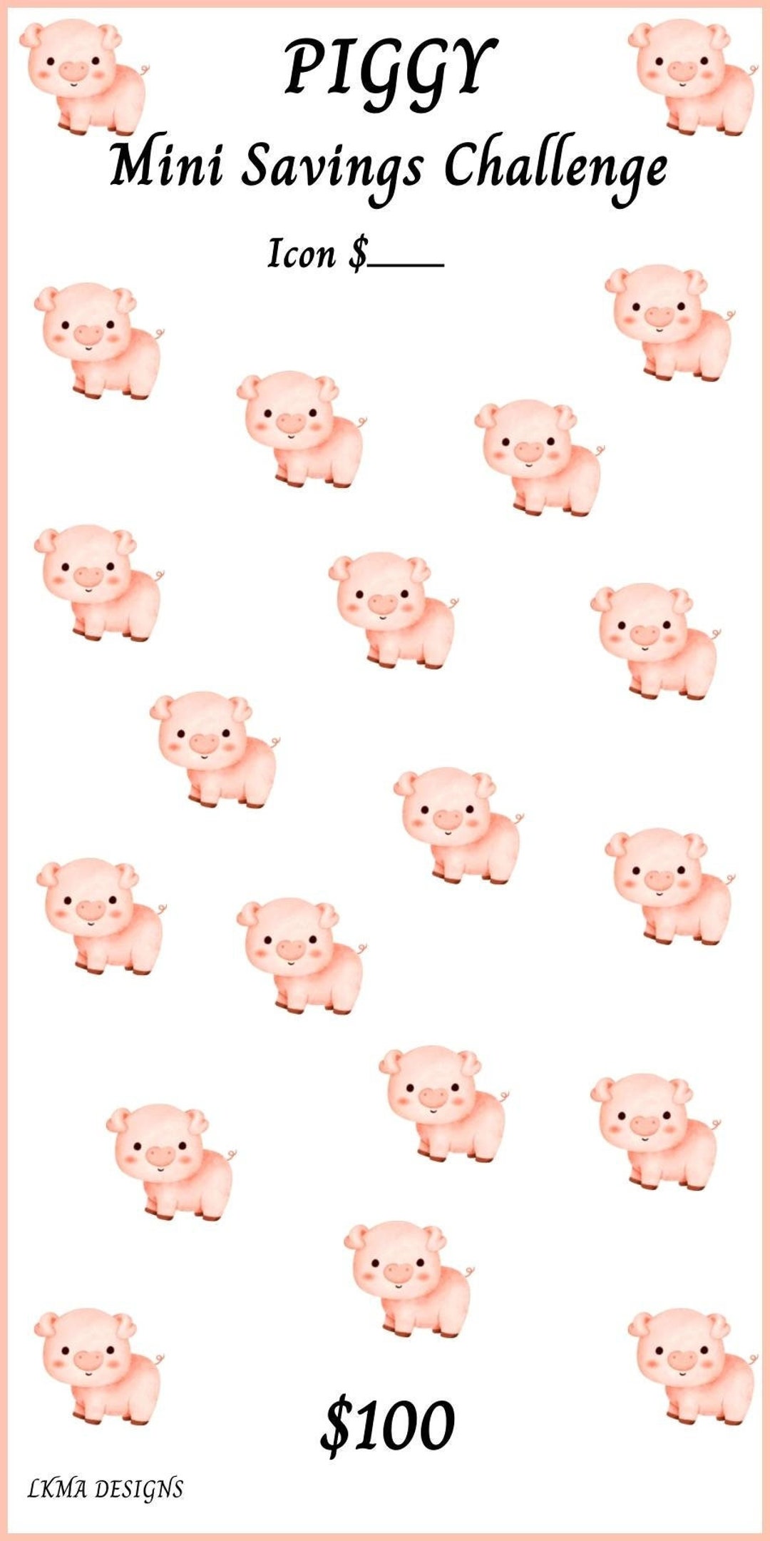 A6 Mini Piggy Savings Challenge - Etsy