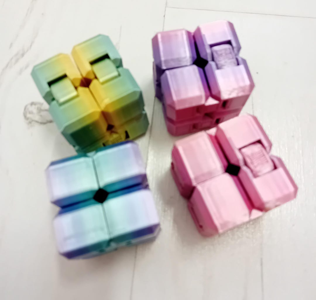Fidget Infinity Cube 3D Printed in Limited Edition Rainbow Pla Plus - Etsy