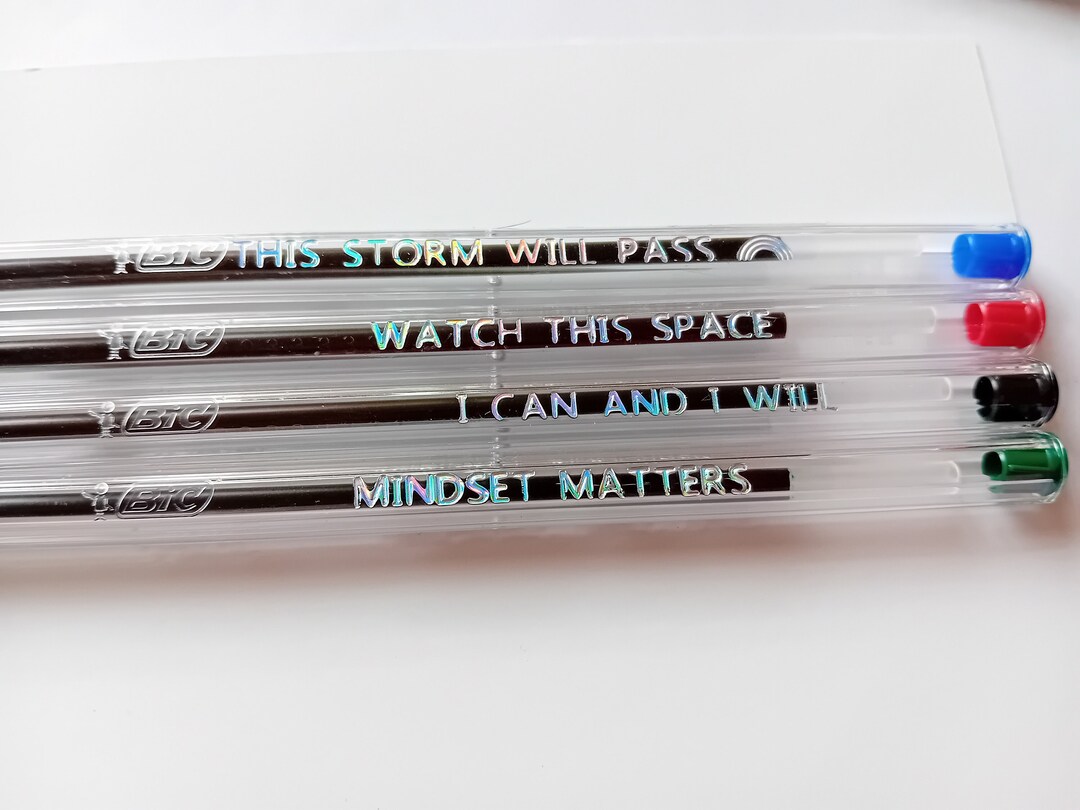 Personalised Bic Biro Positive Quotes Hologram Foil - Etsy UK