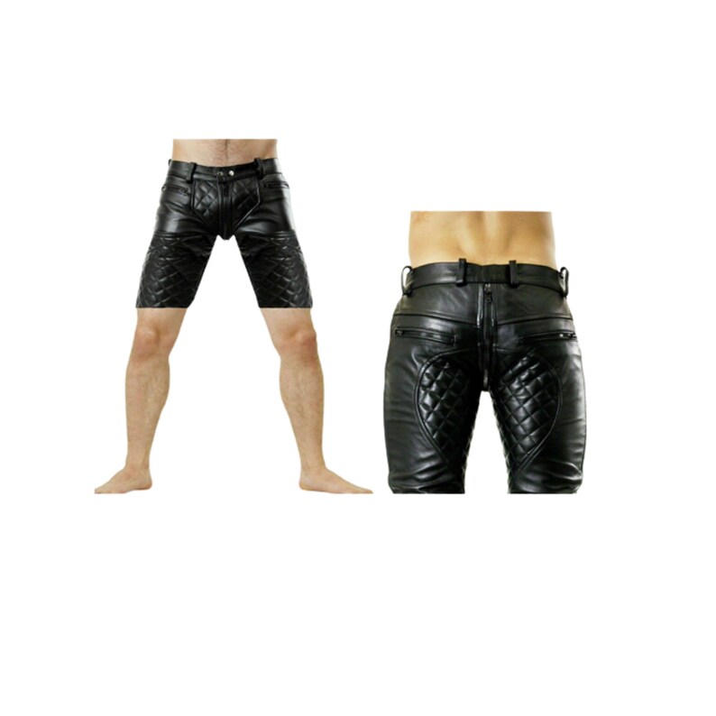 Short Biker Chaps Men Leather Chaps Cafe Racer Chaps - Etsy