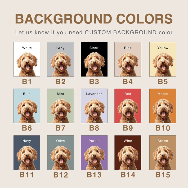 Digital Custom Pet Portrait With Paw Print, Pet Memorial Portrait From ...