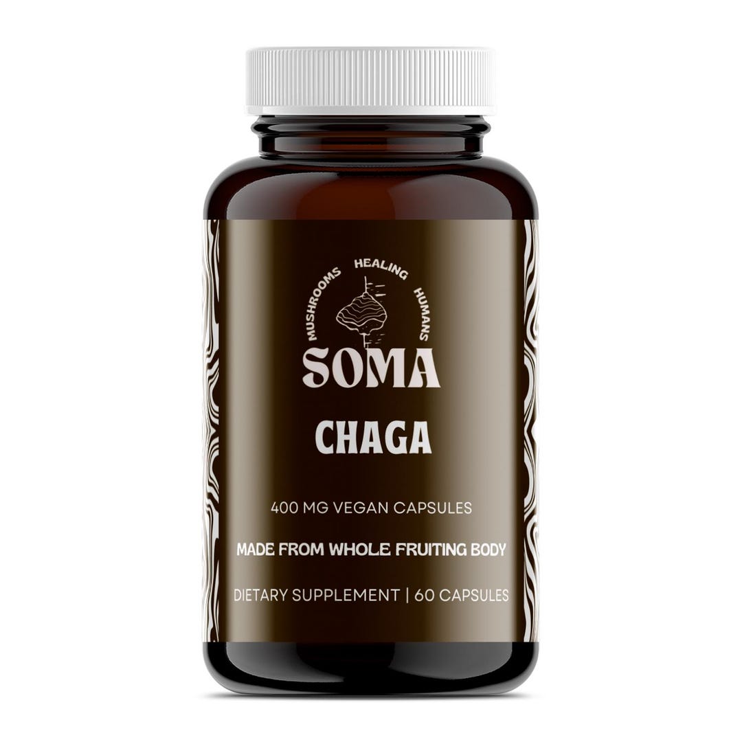 Chaga Mushroom Capsules Herbal Self-care Supplement Thoughtful Gift for ...
