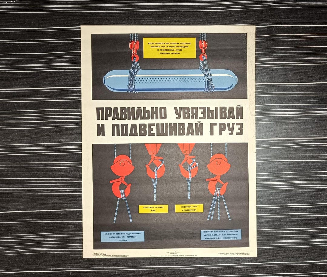 Original Soviet Poster, Communist Propaganda, USSR Design, Safety ...