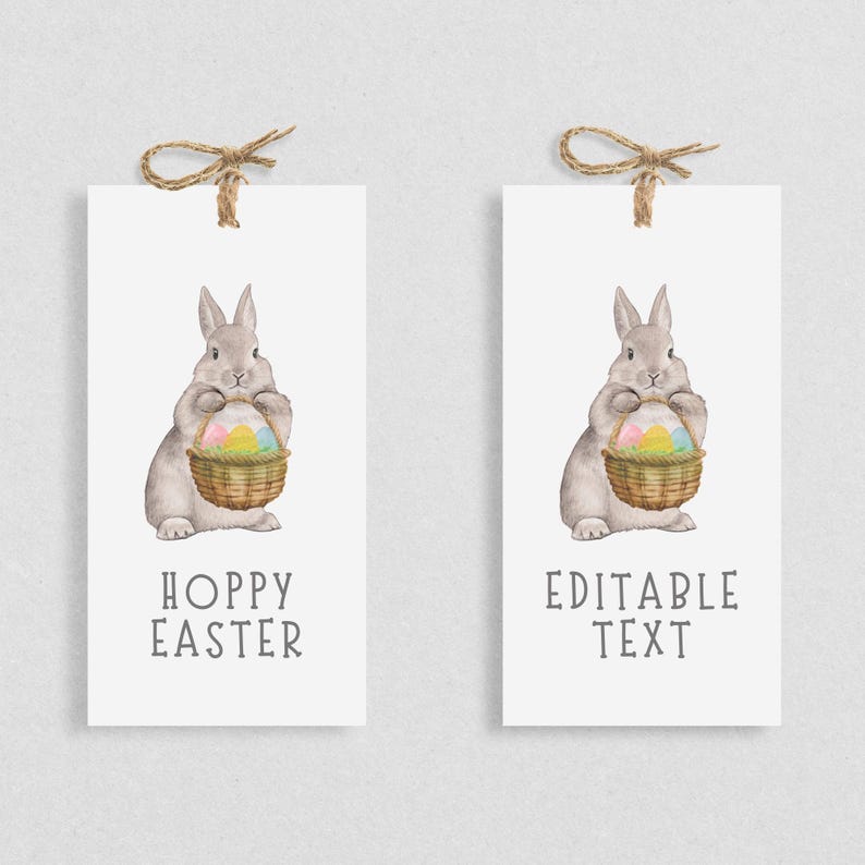 Print-ready & Editable Easter Basket Tag | Customizable Easter Basket ...
