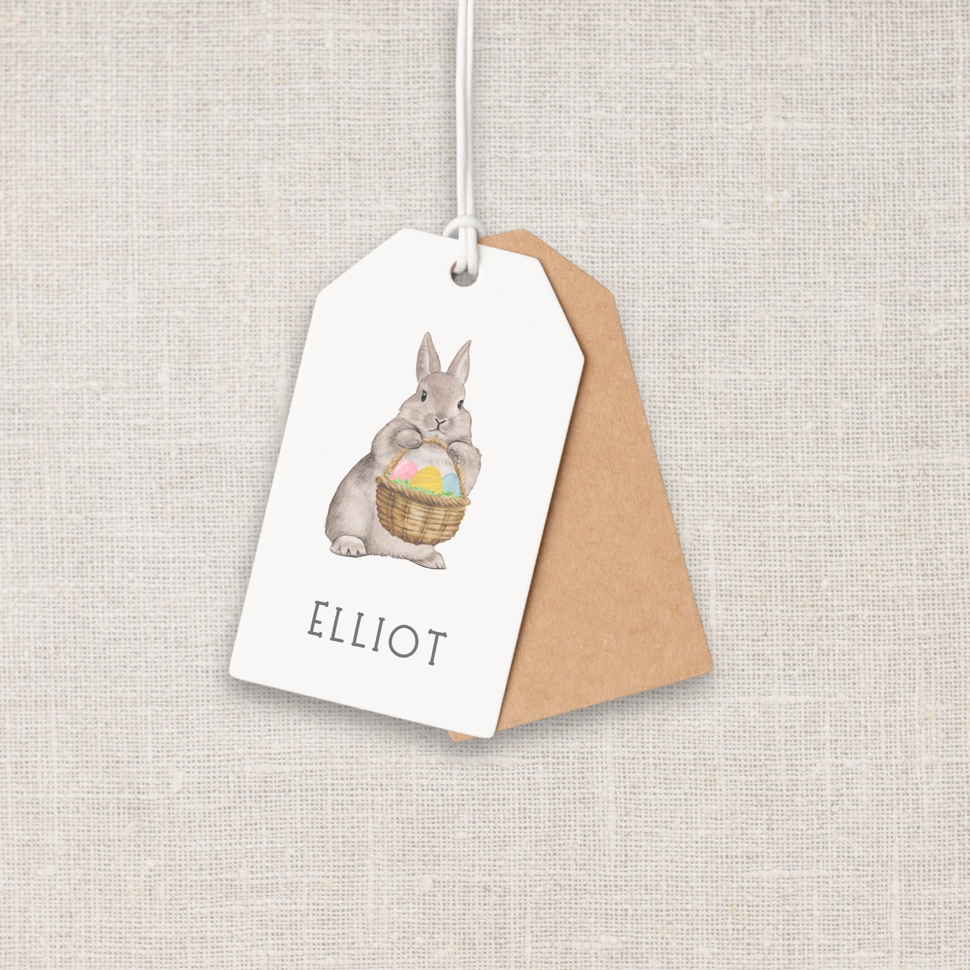 Print-ready & Editable Easter Basket Tag | Customizable Easter Basket ...