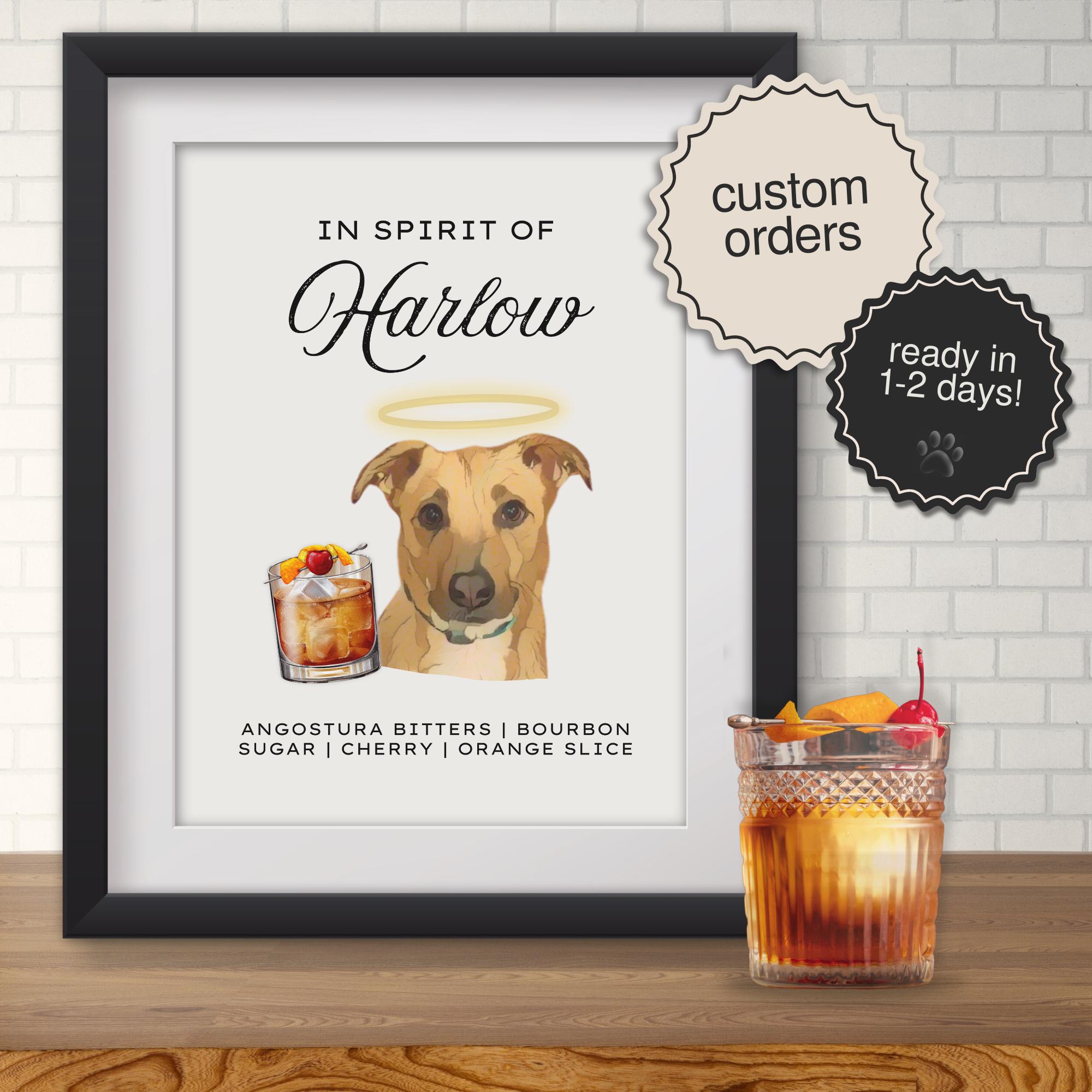 In Loving Memory Pet Bar Sign | Custom Drink Sign Dog Remembrance Gift ...