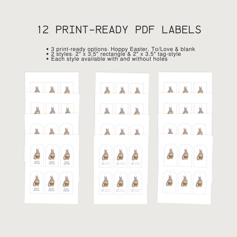 Print-ready & Editable Easter Basket Tag | Customizable Easter Basket ...