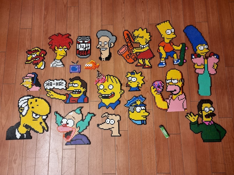 The Simpson Characters Made With Hama Beads - Etsy