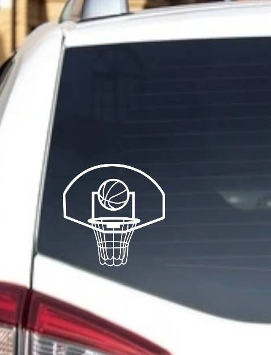 Basketball, Car Window Decal, Hoop and Basketball, Vinyl Decal, Car ...
