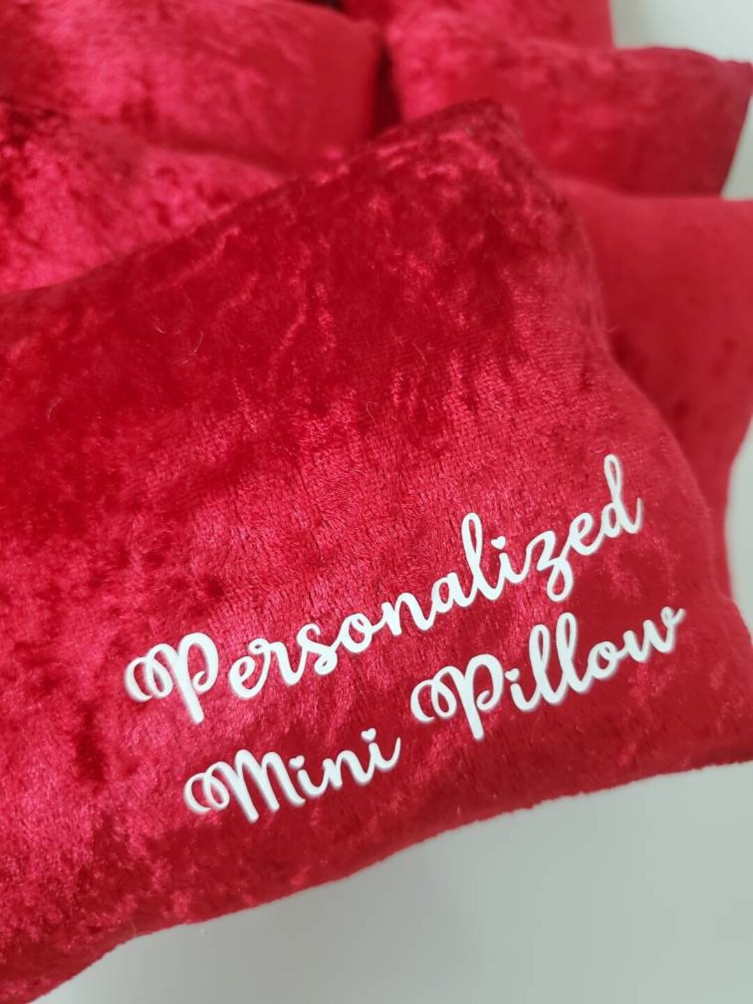 Mini Personalized Pillow, Handmade Pillow, Custom Small Pillow, Red ...