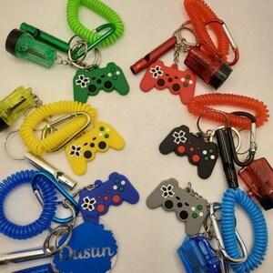 Personalized Kids Keychain, Game Controller, Child Safety Keychain ...