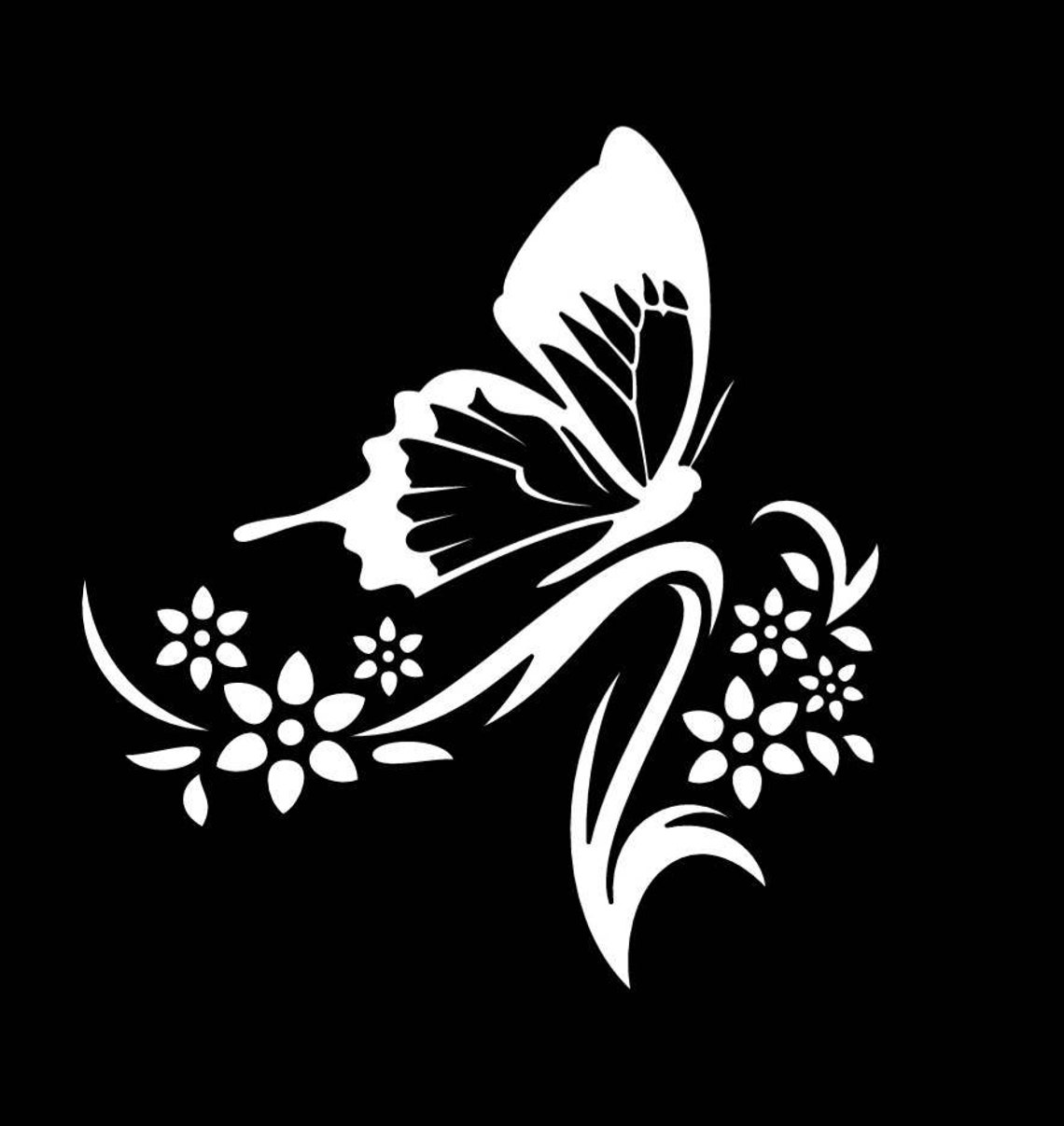 Car Window Decal Butterfly Vinyl Decal Butterfly and Flower | Etsy