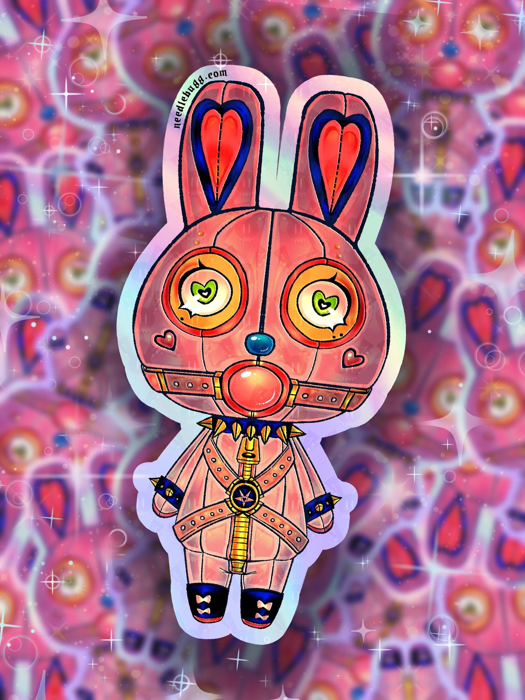 ACNH Inspired Kink Gimp Holo Bunny Rabbit Sticker - Etsy