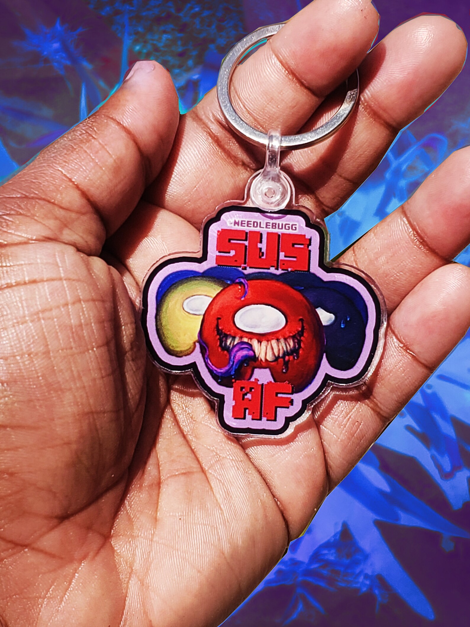 SUS AF Among Us Keychain | Etsy