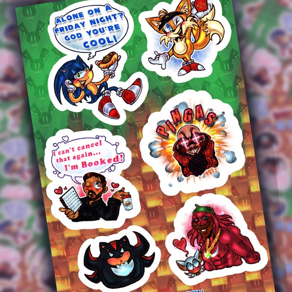 Sonic Sticker Sheet - Etsy