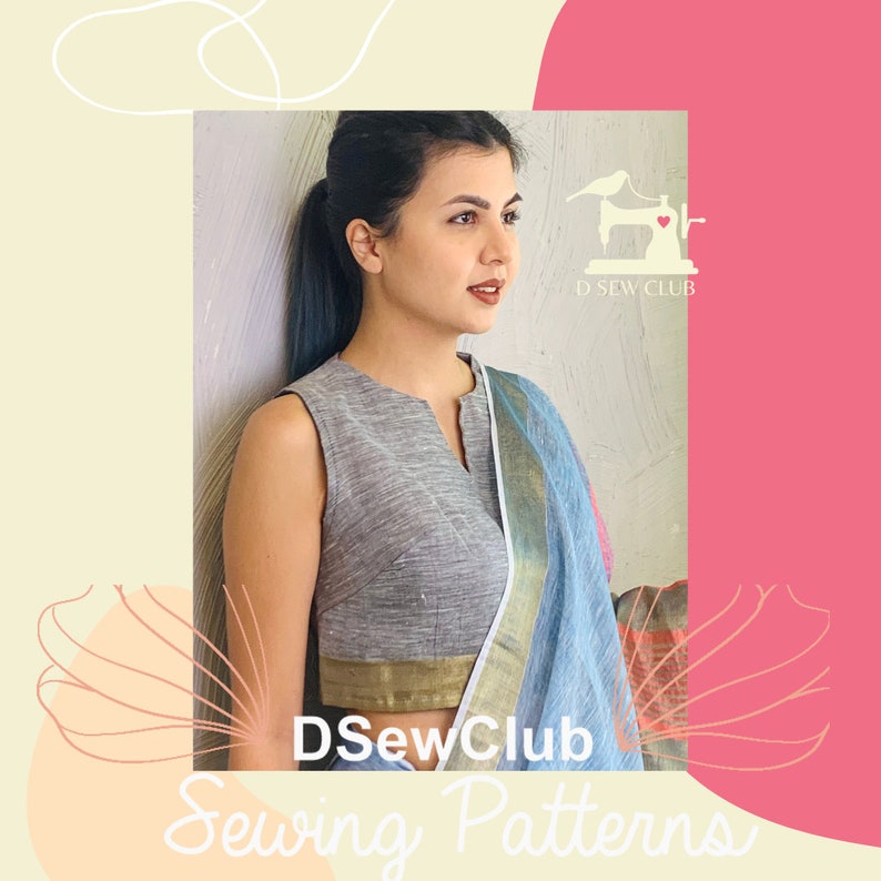 Saree-blouse-sewing-pattern-sb04 - Etsy