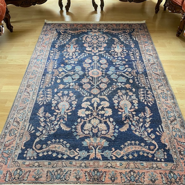 8x10 Navy Blue Rug - Etsy