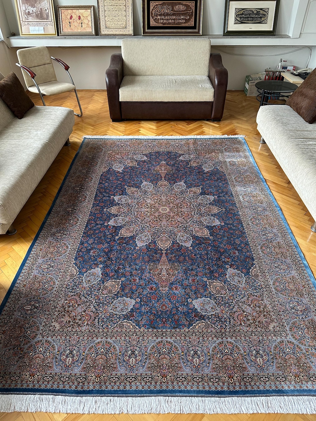 Bamboo Silk Rug, Turkish Silk Rug, Bedroom Rug, Large Area Rug, Decor ...