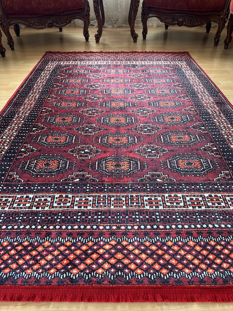 Burgundy Traditional Soumak Rug With Turkish Anatolian Motifs - Etsy