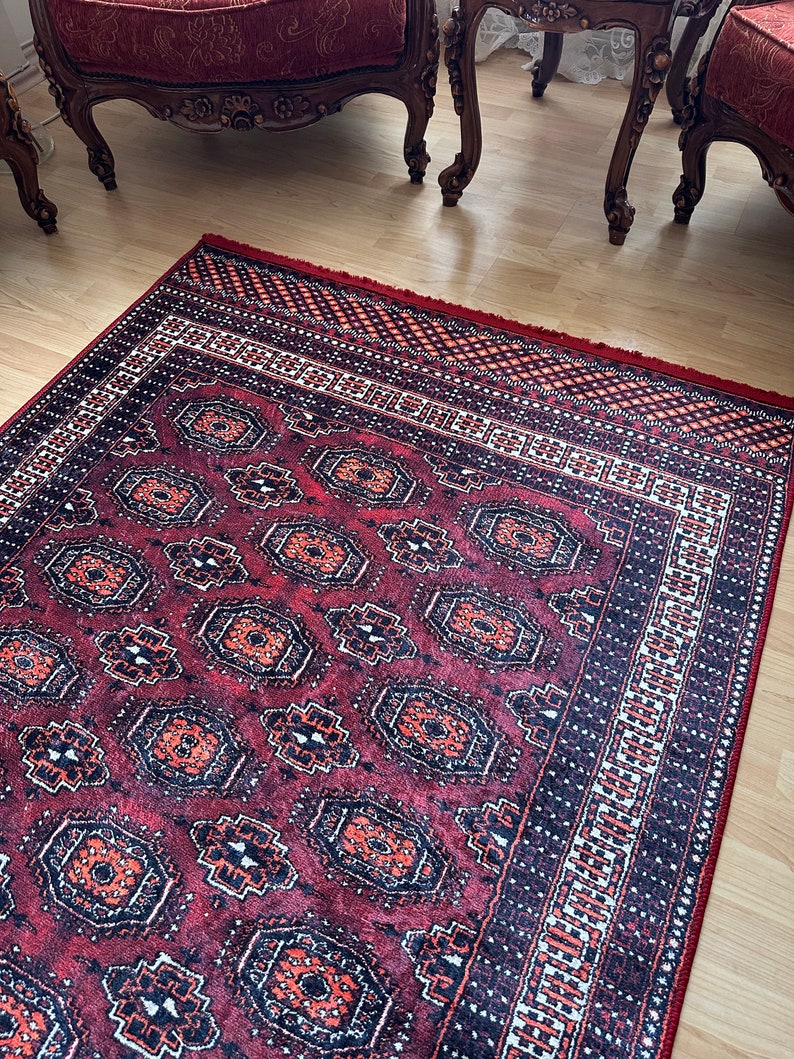 Burgundy Traditional Soumak Rug With Turkish Anatolian Motifs - Etsy