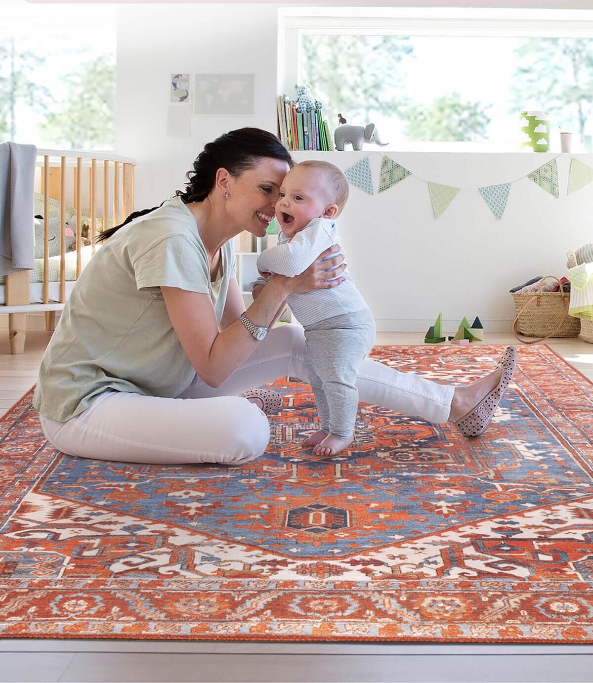 Folk Vintage Rug 8x10 Red Blue Kilim Rug 8x10 Bohemian Rug - Etsy