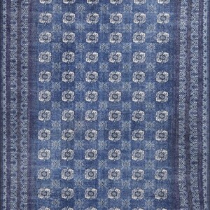 Navy Blue Rug 8x10, Pattern With an Aged Look Rug 8x10, Heriz Rug ...