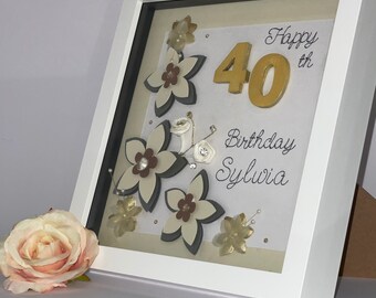 40th Birthday Shadow Box - Etsy UK