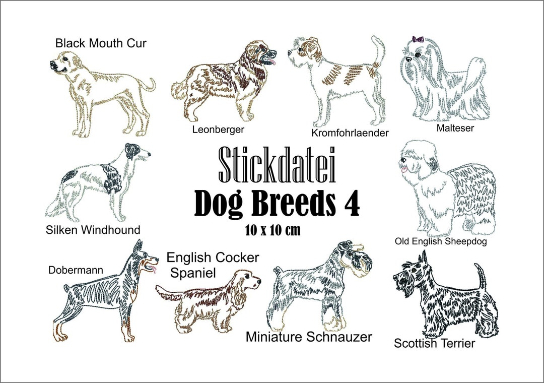 Embroidery File Dog Breeds 4 Size 10 X 10 Cm Leonberger - Etsy