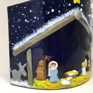 Nativity Crib Scene Mary Joseph Jesus Sheep Donkey and Cow - Etsy UK