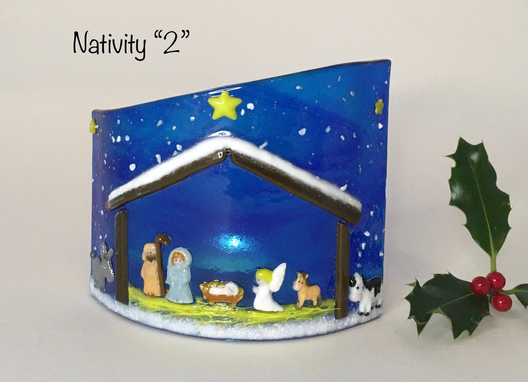 Nativity Crib Scene Mary Joseph Jesus Sheep Donkey and Cow - Etsy UK
