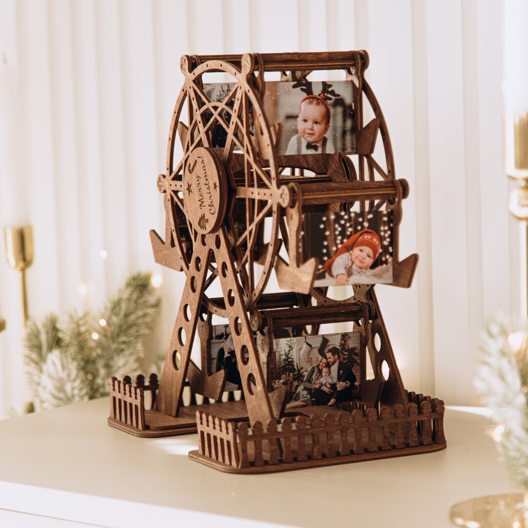 Christmas Gifts Custom Wedding Photo Gift for Couple Wooden Ferris Wheel Valentines Day ...