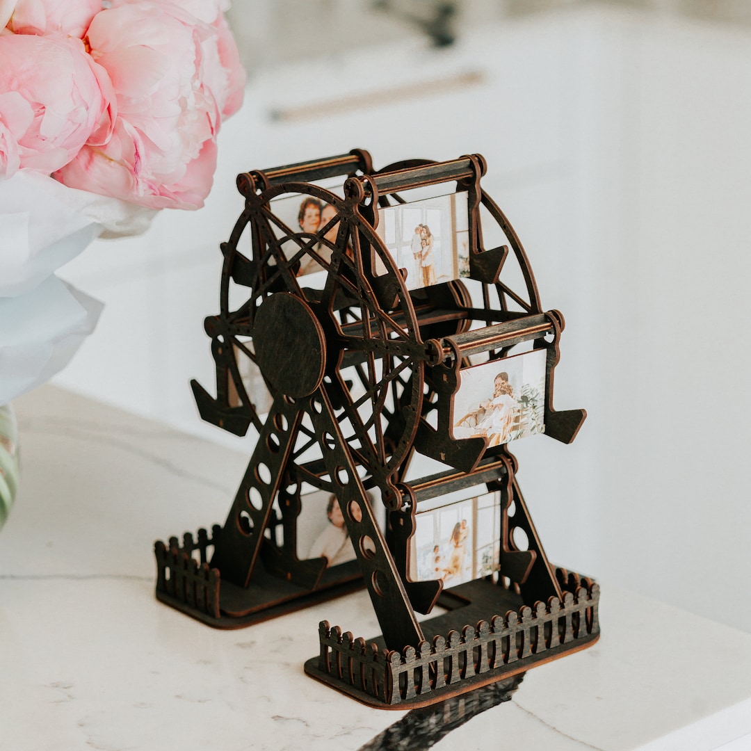 Custom Wooden Ferris Wheel Personalized Photo Book Album Wedding Gift ...