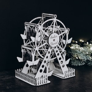 Custom Wedding Photo Gift for Couple Wooden Ferris Wheel Valentines Day ...
