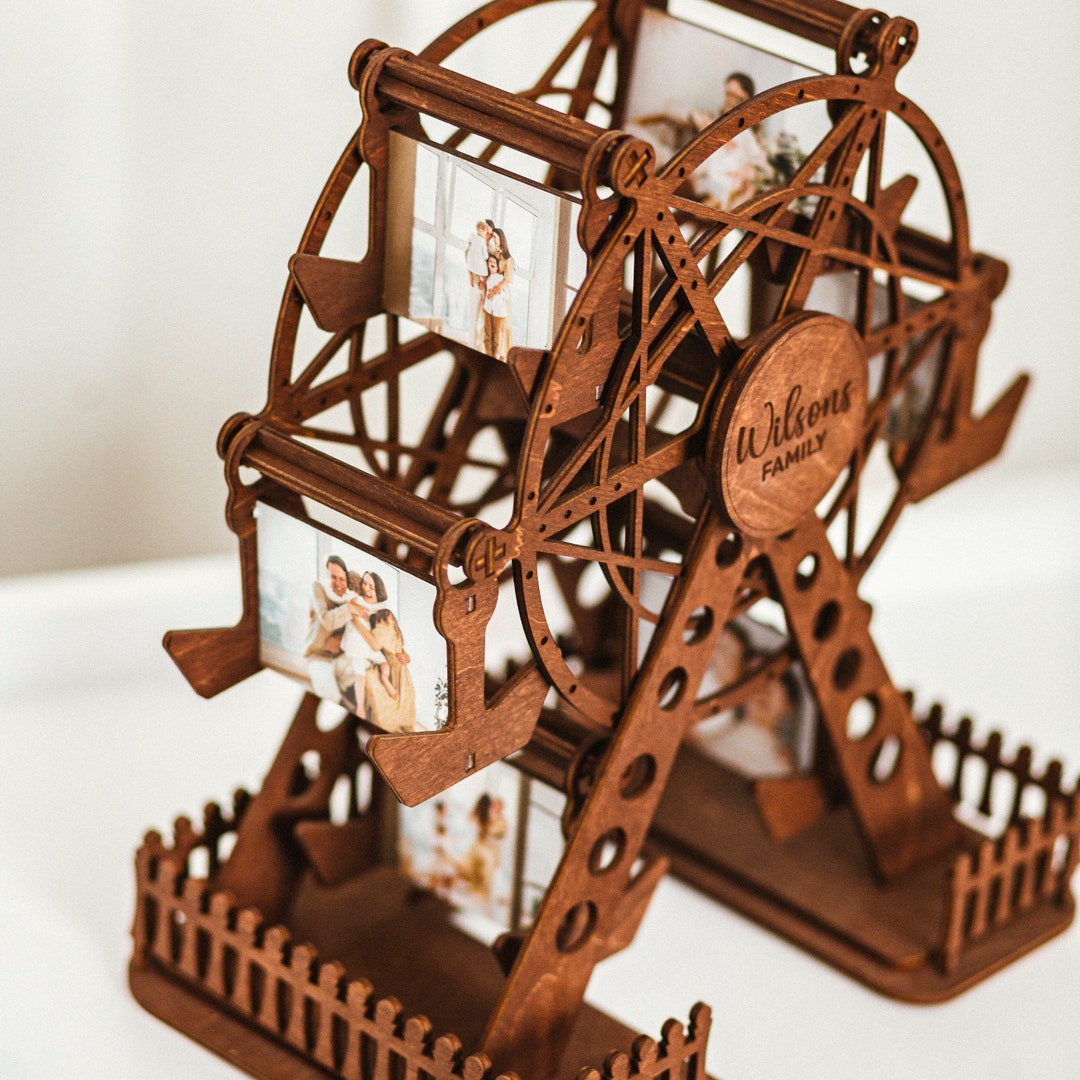 Wedding Photo Gift for Couple Custom Wooden Ferris Wheel Valentine Gift ...