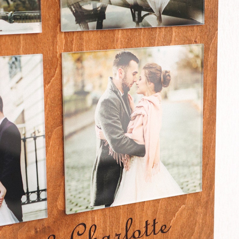 Custom Photo Gift on Acrylic Wood Frame With Your Photos Anniversary ...