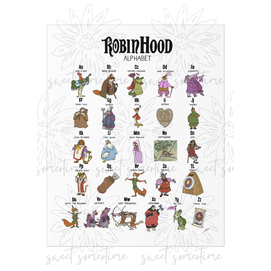 Robin Hood Inspired Alphabet Digital Download - Etsy