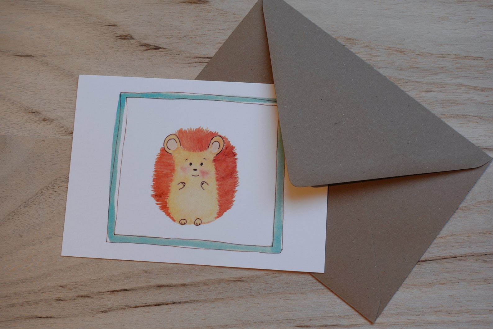 Postcard Happy Hedgehog A6 | Biotop Illustrated Card - Etsy