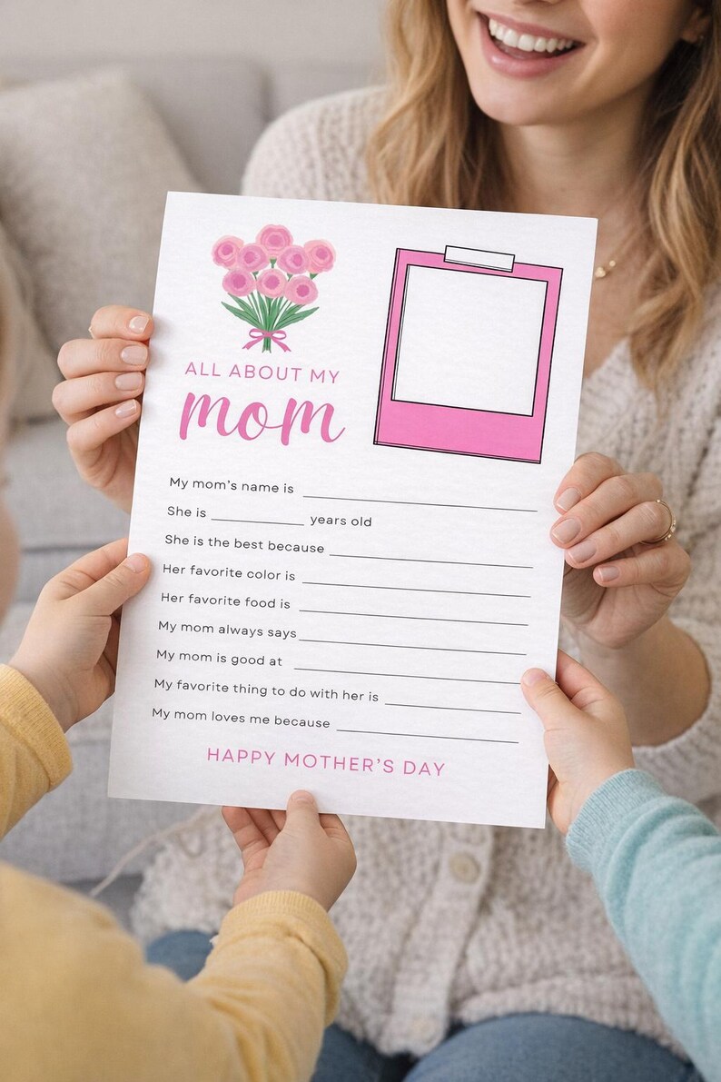 All About My Mom Printable PDF | Mother's Day Questionnaire for Kids ...