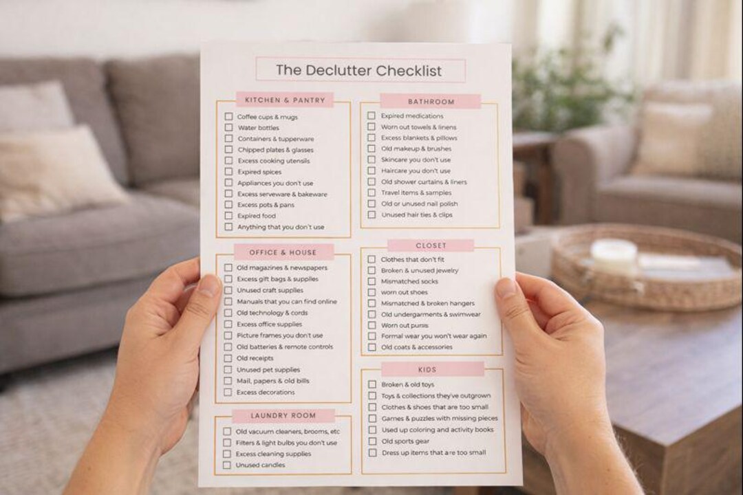 The Declutter Checklist PDF Printable - Etsy