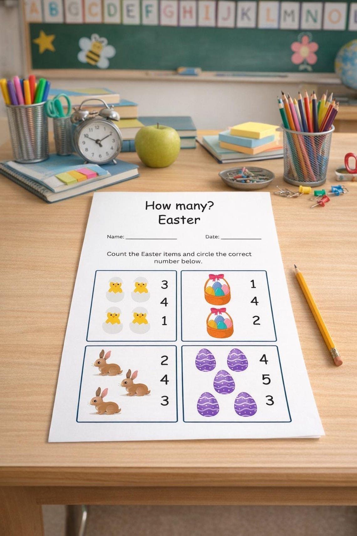 Easter Counting Worksheet | for Kindergarten & 1st Grade | Instant ...