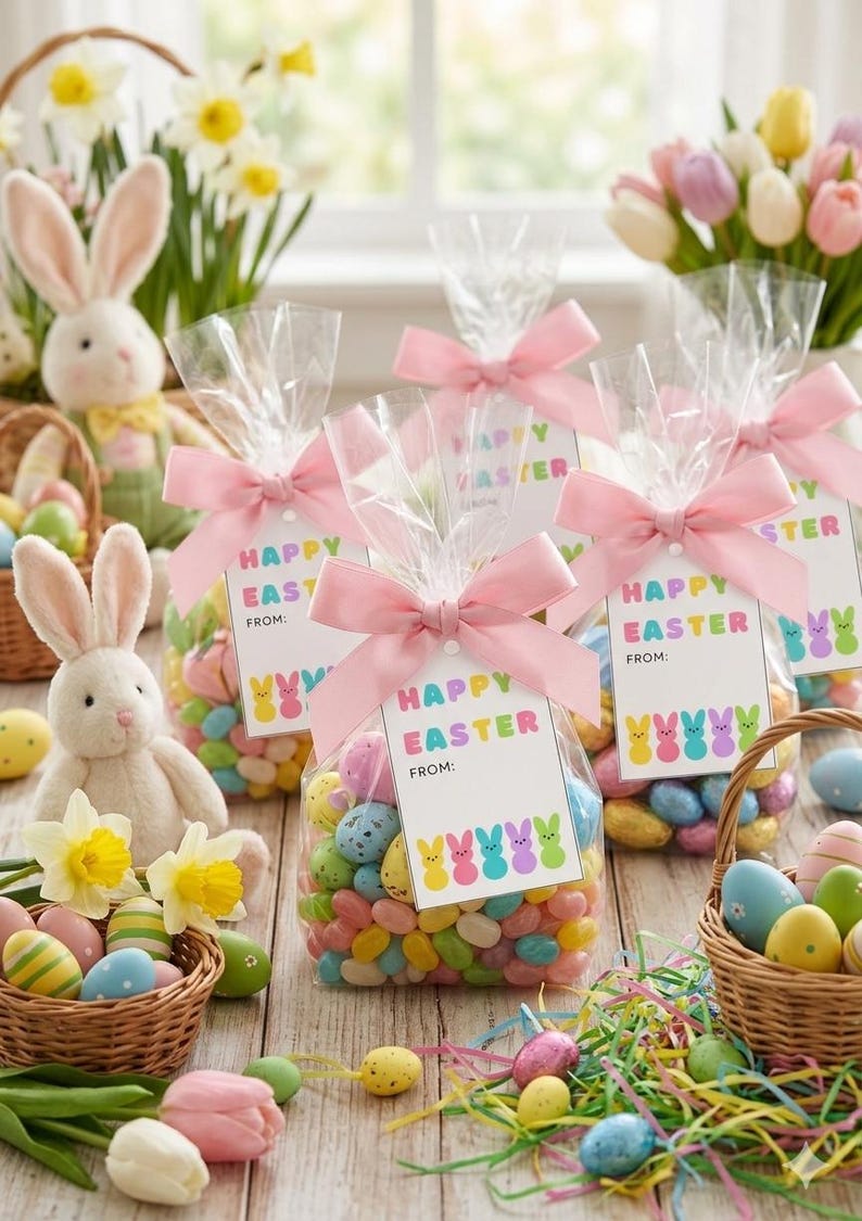 Easter Gift Tags Printable | Bunny Treat Bag Labels | Kids Classroom ...
