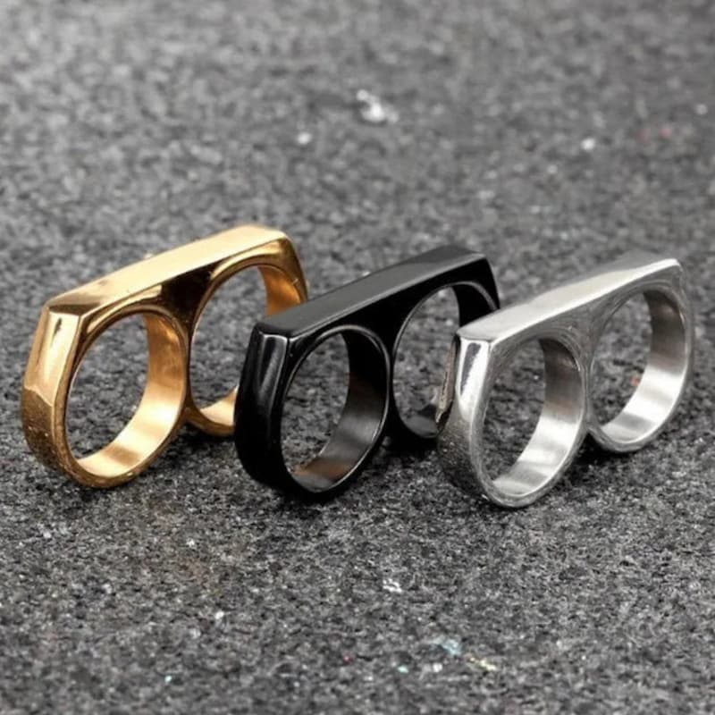 Biker 2 Finger Ring - Etsy