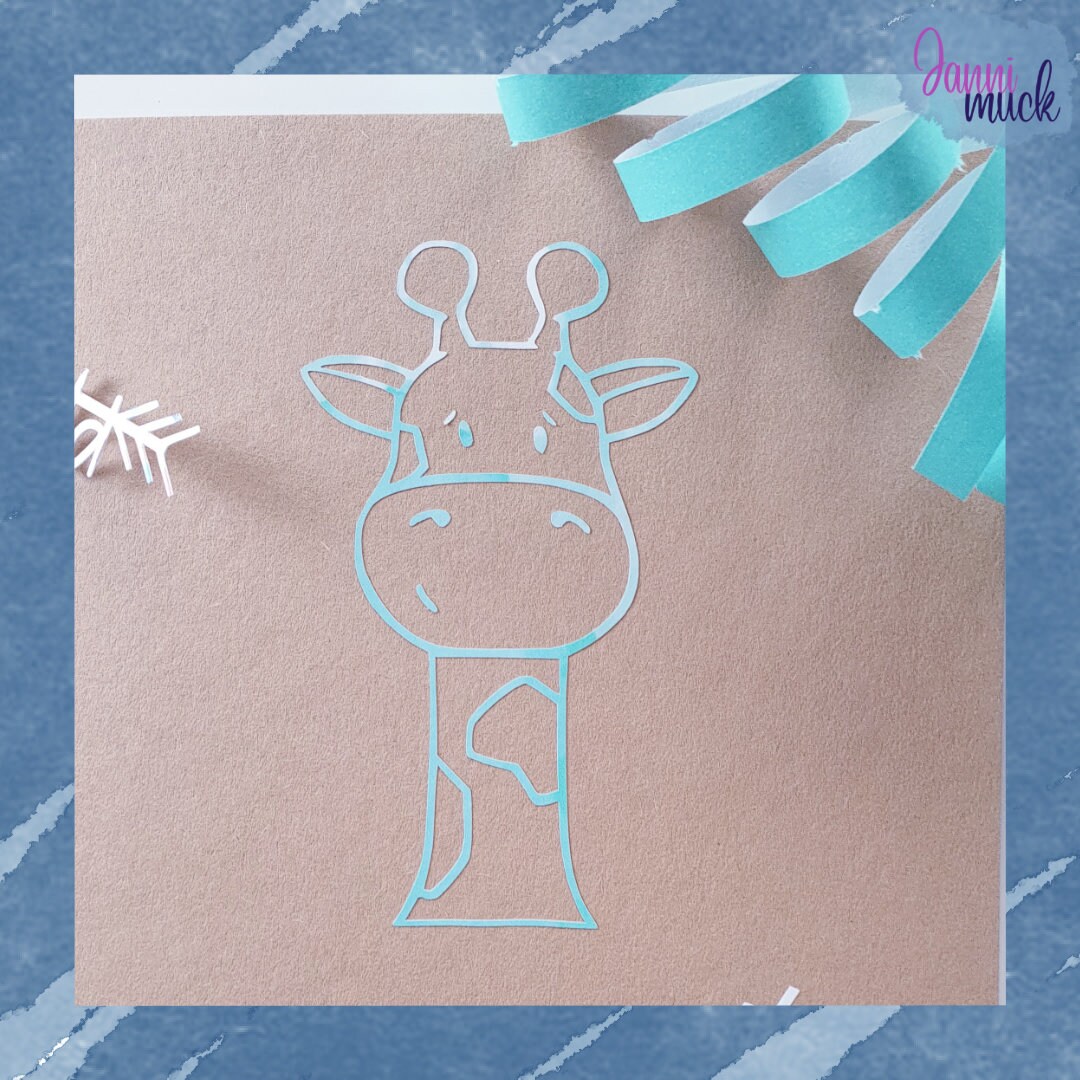 Plotterdatei Giraffe Gertie, Plottdatei Giraffe, Plottermotiv für Kinder, Plotterdatei svg, dxf ...