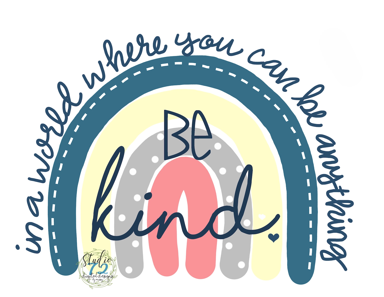 In a World Where You Can Be Anything Be Kind Rainbow SVG PNG Instant ...