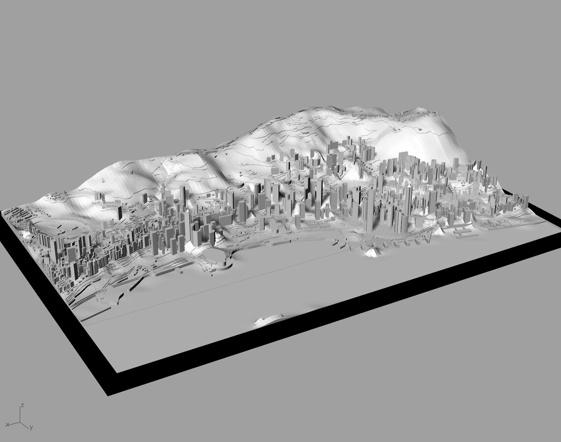 3D Hong Kong Digital Files 3D STL File Hong Kong 3D Map - Etsy Hong Kong