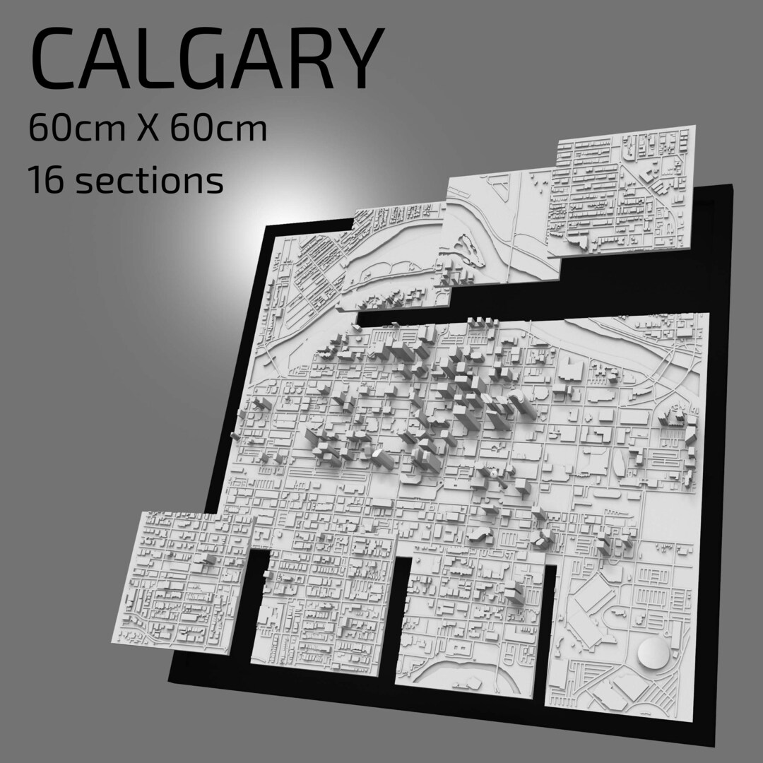 3D Calgary | Digital Files | 3D STL File | Calgary 3D Map | 3D City Art ...