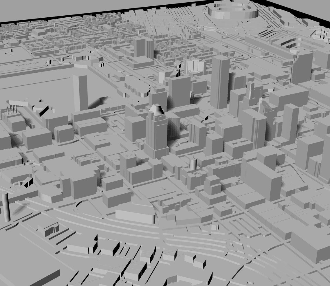 3D Baltimore City Map STL File | 3d-printed Skyline Art (digital Files ...