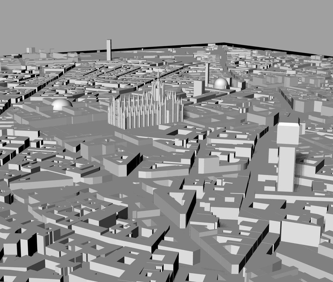 3D Milan Digital Files 3D STL File Milan 3D Map 3D - Etsy
